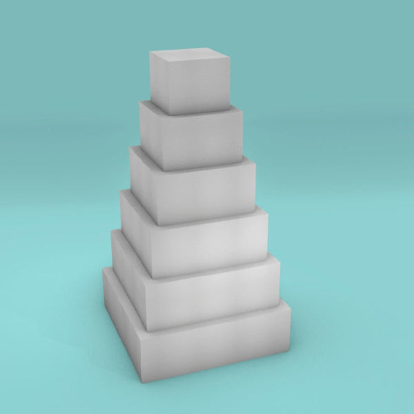 Foam Square Set Cake Dummy 5x6",8",10",12",14",16" - Cake Dummies Supp ...